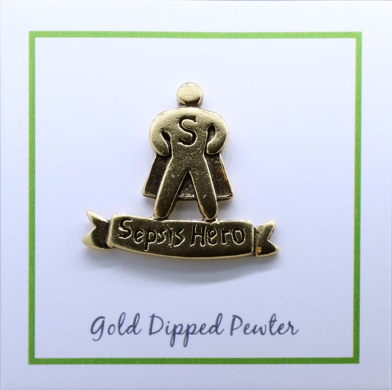 Sepsis Hero Gold Dipped Pewter Lapel Pin- CC677G- Recognizing the ...