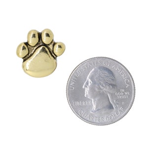Paw Print Gold Lapel Pin - CC269G- Pins for Pet Lovers- Dog Paw Pin ...