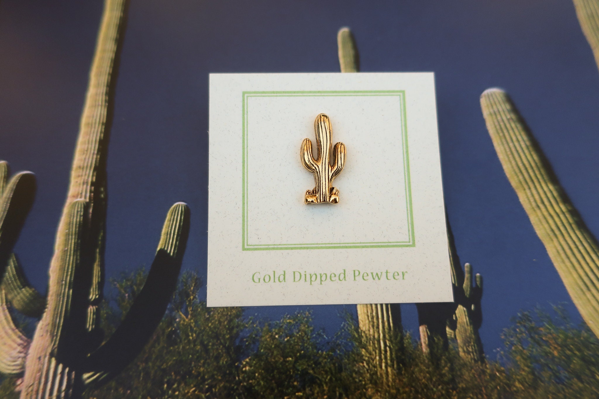 Gold Cactus Lapel Pin-CC488G Arizona Desert and Cactus Pins | Etsy
