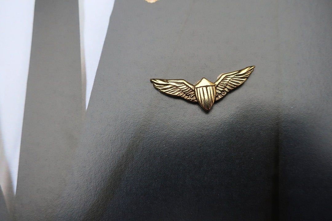 Gold Pilot Wings Lapel Pin-cc497g- Aviation Pins for Pilots, Airplanes ...