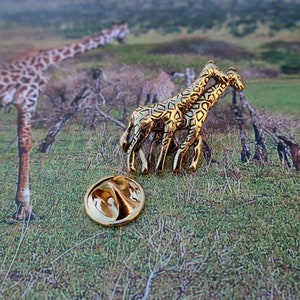 Giraffes Gold Dipped Pewter Lapel Pin- CC252G- Zoo, Safari, Africa, and ...