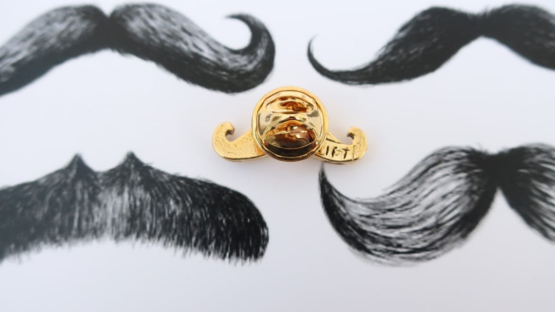 Moustache Lapel Pin CC624G Mustache Movember Men's | Etsy