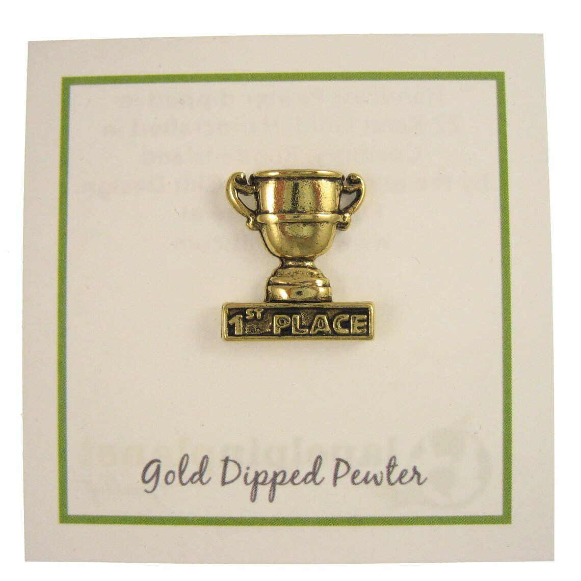 1st Place Trophy Gold Dipped Pewter Lapel Pin - CC317G- 1st Place ...