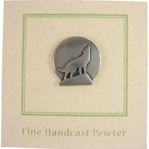 Howling Wolf Pewter Lapel Pin- CC657- Wolf, Wolves, Coyotes, Full Moon ...