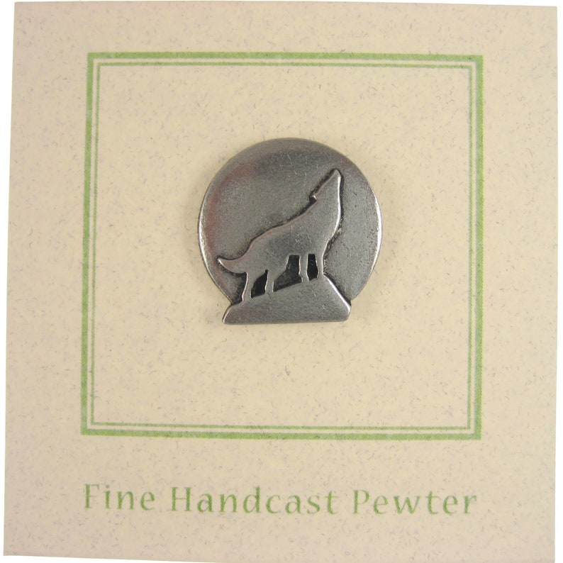Howling Wolf Pewter Lapel Pin CC657 Wolf Wolves Coyotes | Etsy