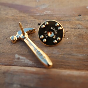 Gold Hammer Lapel Pin-cc170g- Handy Man, Construction, and Tool Pins - Etsy