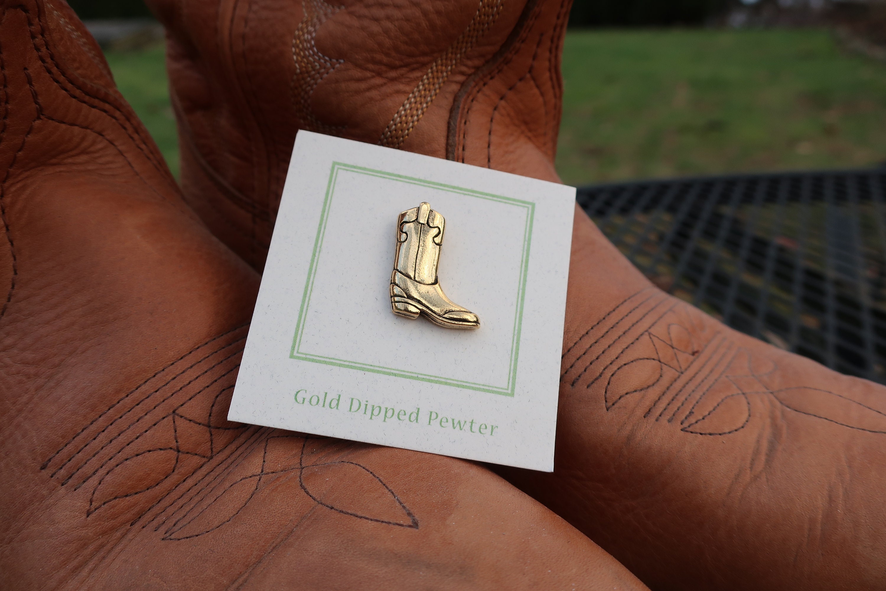 Gold Cowboy Boot Lapel Pin CC220G Cowboy Rodeo Western - Etsy