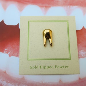 Tooth Gold Dipped Pewter Lapel Pin - CC385G- Teeth Pins for Dentists ...