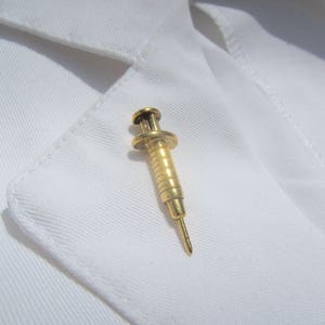 Syringe Gold Dipped Pewter Lapel Pin- CC427G- Medical and Hospital ...
