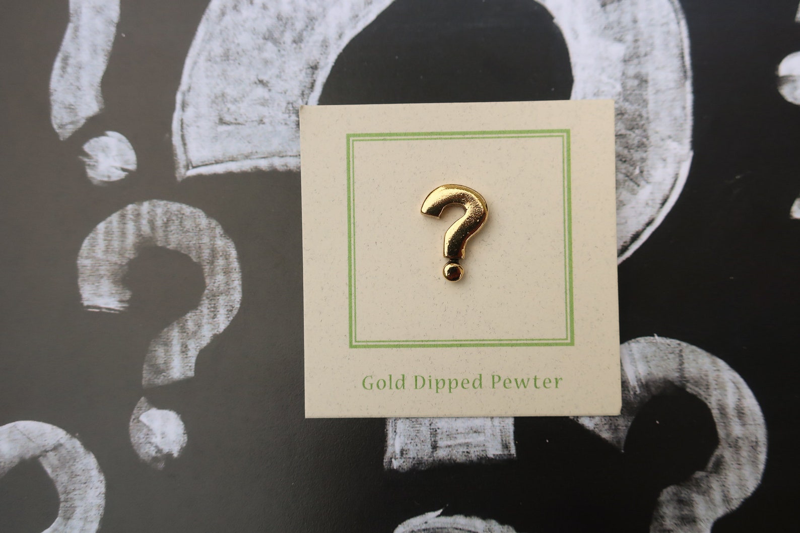 Question Mark Gold Dipped Pewter Lapel Pin- CC647G- Question ...