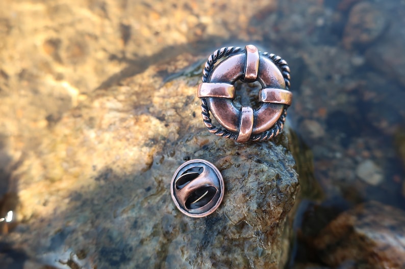 Life Preserver Copper Dipped Pewter Lapel Pin- CC435C- Rescue ...