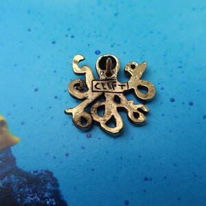 Octopus Gold Dipped Pewter Lapel Pin- CC661G- Octopuses, Aquarium ...