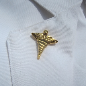 Gold Caduceus Lapel Pin- CC599G- Pharmacy, Medicine, Hospital, and ...