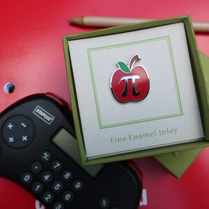 Apple Pi Enamel Lapel Pin- EP115- Pi, Math, Pi Day, and Math Teacher ...