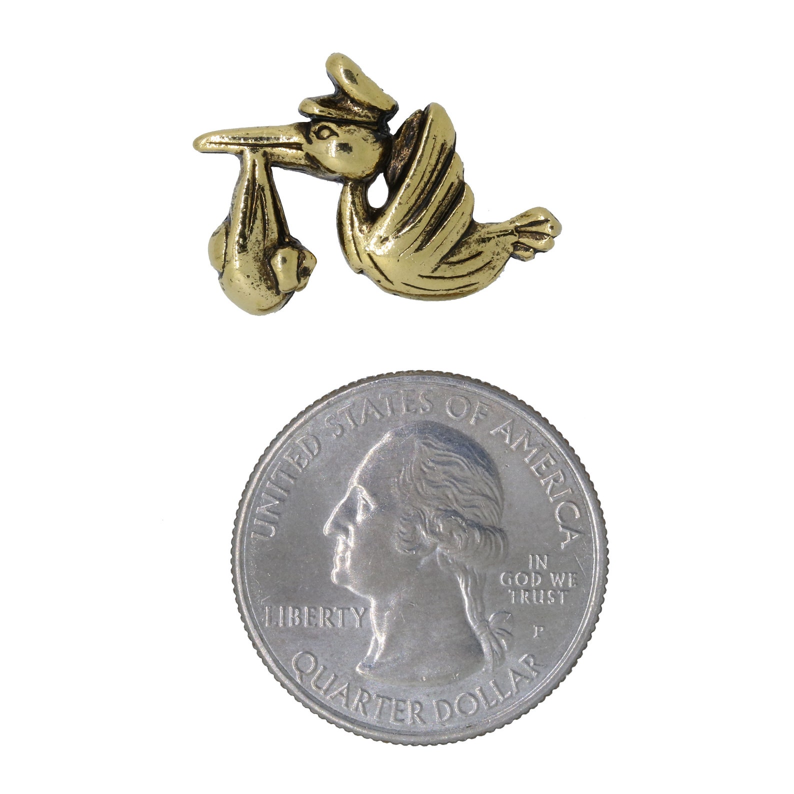 Gold Stork Lapel Pin- CC552G- Baby, Baby Shower and Labor and Delivery ...