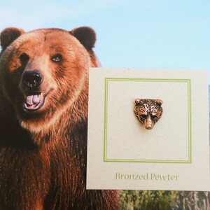 Bear Head Copper Dipped Pewter Lapel Pin- CC542C- Bears, Wildlife, Zoo ...