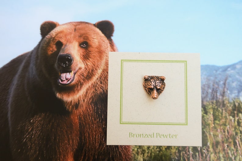 Bear Head Copper Dipped Pewter Lapel Pin CC542C Bears - Etsy