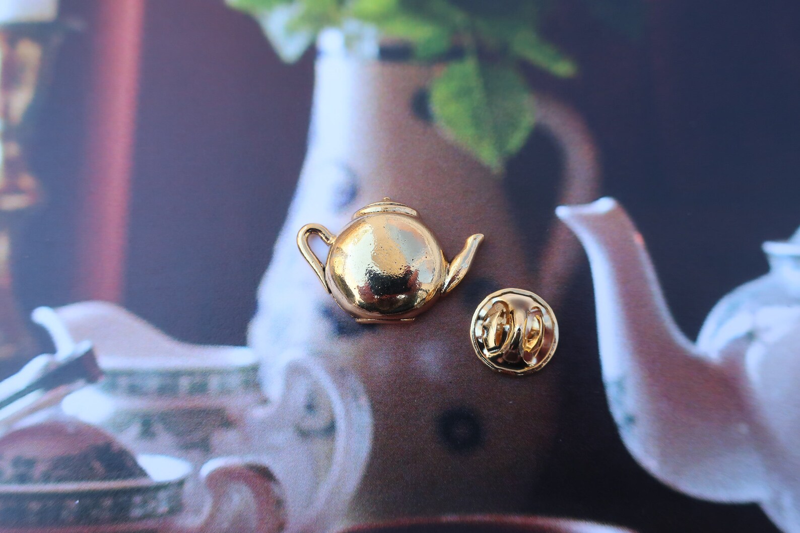 Gold Teapot Lapel Pin- CC146G- Tea, Tea Time, Tea Party Favors, and ...