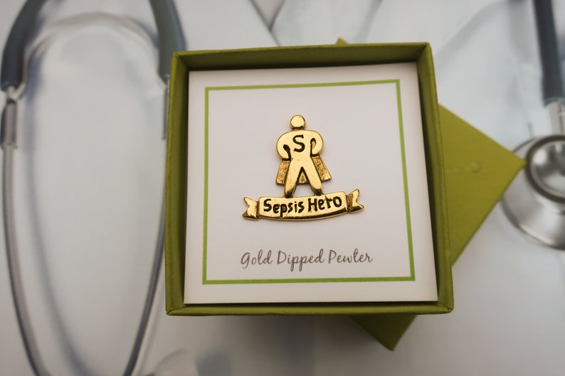 Sepsis Hero Gold Dipped Pewter Lapel Pin- CC677G- Recognizing the ...