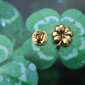 Gold Four Leaf Clover Lapel Pin-cc422g- Good Luck Charm- Luck of the ...