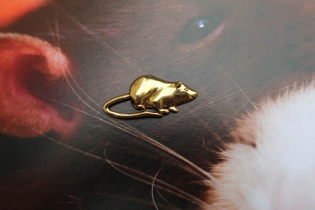Rat Gold Lapel Pin- CC720G- Rat, Mouse, Mice, and Animal Lapel Pins - Etsy