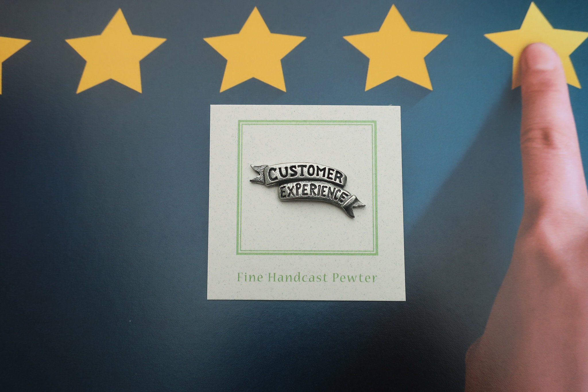 Customer Experience Pewter Lapel Pin CC572 5 Stars Rating - Etsy