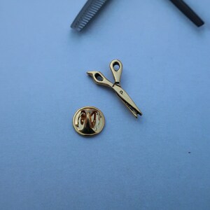 Scissors Gold Dipped Pewter Lapel Pin- CC231G- Hairdresser, Hairstylist ...