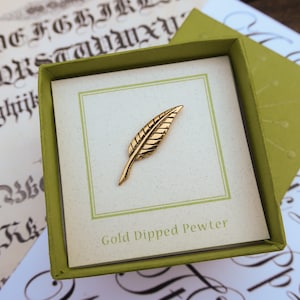 Gold Quill Lapel Pin-cc267g- Writing and Literature Gifts, Literacy ...