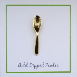 Spoon Gold Dipped Pewter Lapel Pin - CC116G- Kitchen, Cooking, Culinary ...