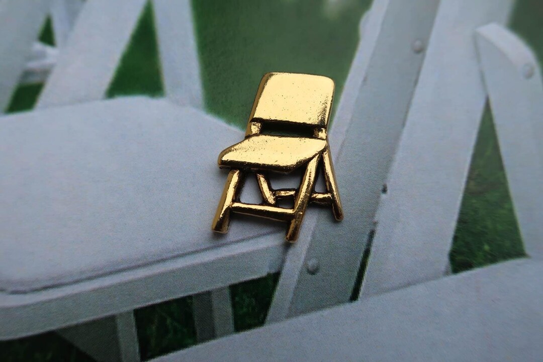 Folding Chair Gold Lapel Pin- CC716G- Chairs, Seats, and Furniture Pins ...