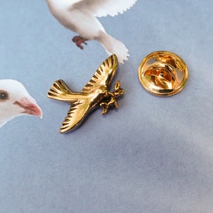 Dove Gold Dipped Pewter Lapel Pin - CC424G- Unity, Peace, Dove, Pigeon ...