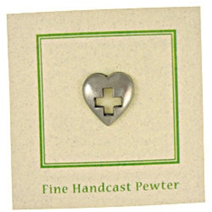Heart With Cross Lapel Pin - CC373- First Aid, Medical, Nursing, and ...
