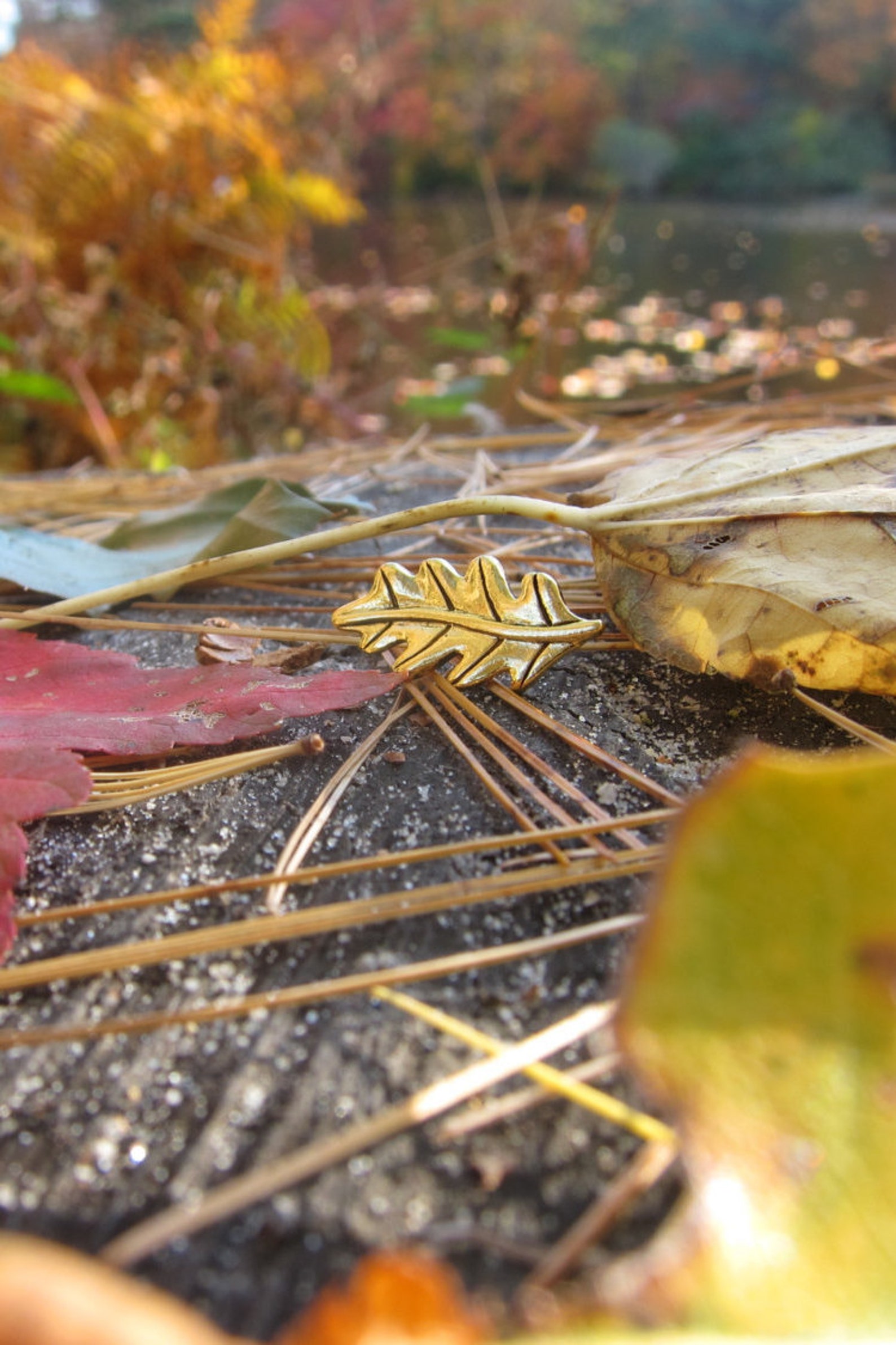 Gold Oak Leaf Lapel Pin CC485G Nature Hiking Tree and - Etsy