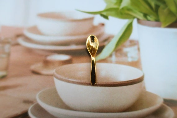 Spoon Gold Dipped Pewter Lapel Pin CC116G Kitchen Cooking - Etsy
