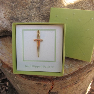 Gold Dagger Lapel Pin- CC545G- Shakespeare, Medieval, and Sword Pins - Etsy