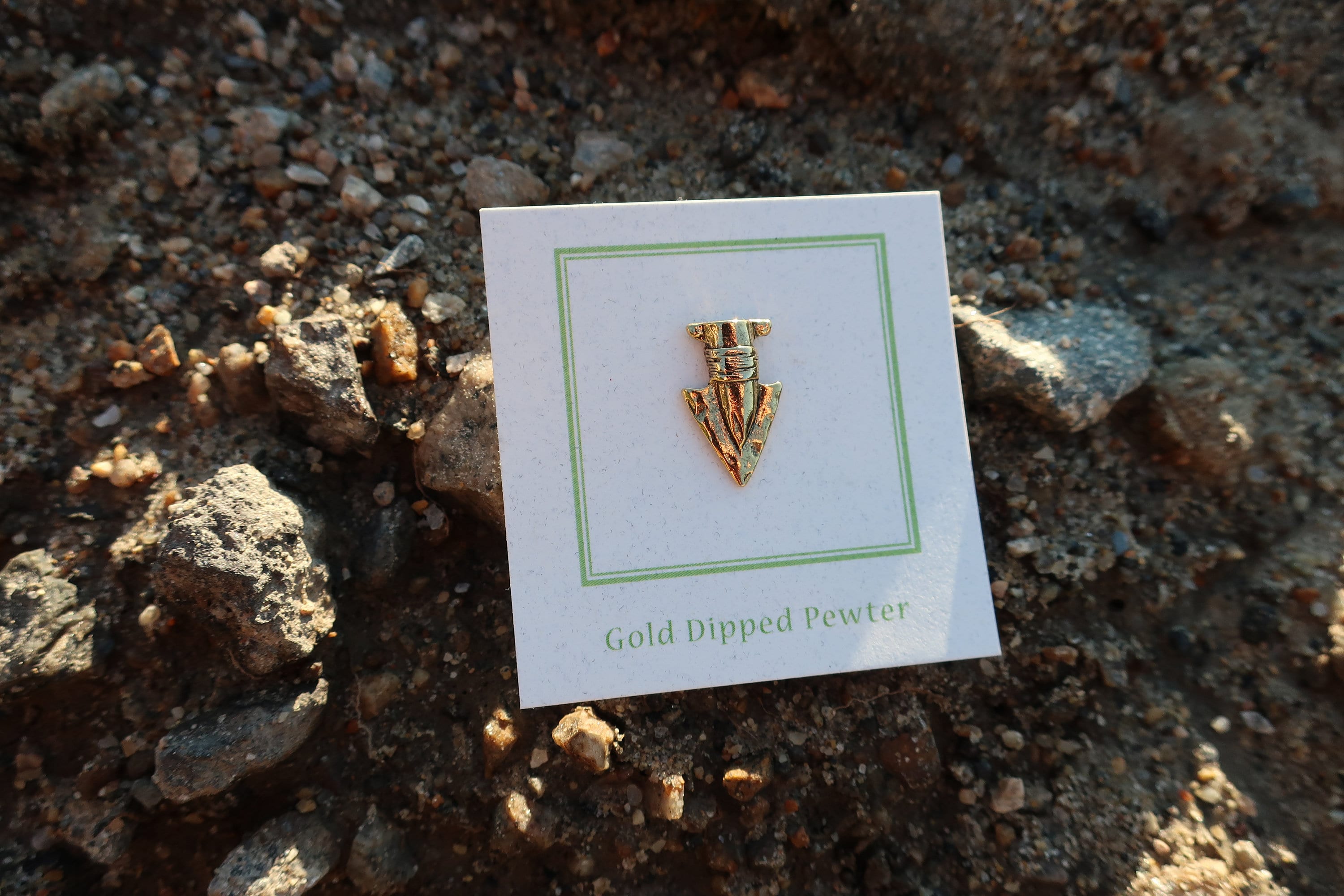 Gold Arrowhead Lapel Pin- CC410G- Arrows, Artifacts, Archery, Stone Age ...