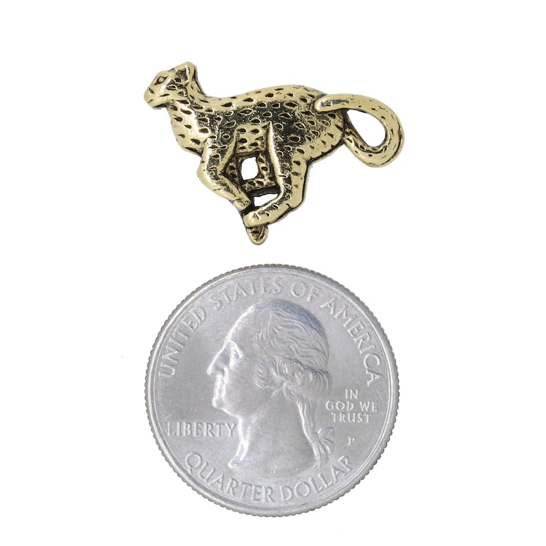 Cheetah Gold Dipped Pewter Lapel Pin- CC282G- Cheetah, Cat, Feline ...