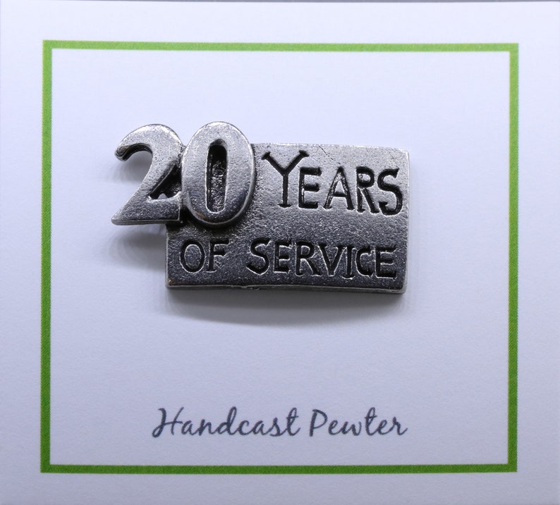 20 Years of Service Lapel Pins CC608 Employee and Volunteer - Etsy