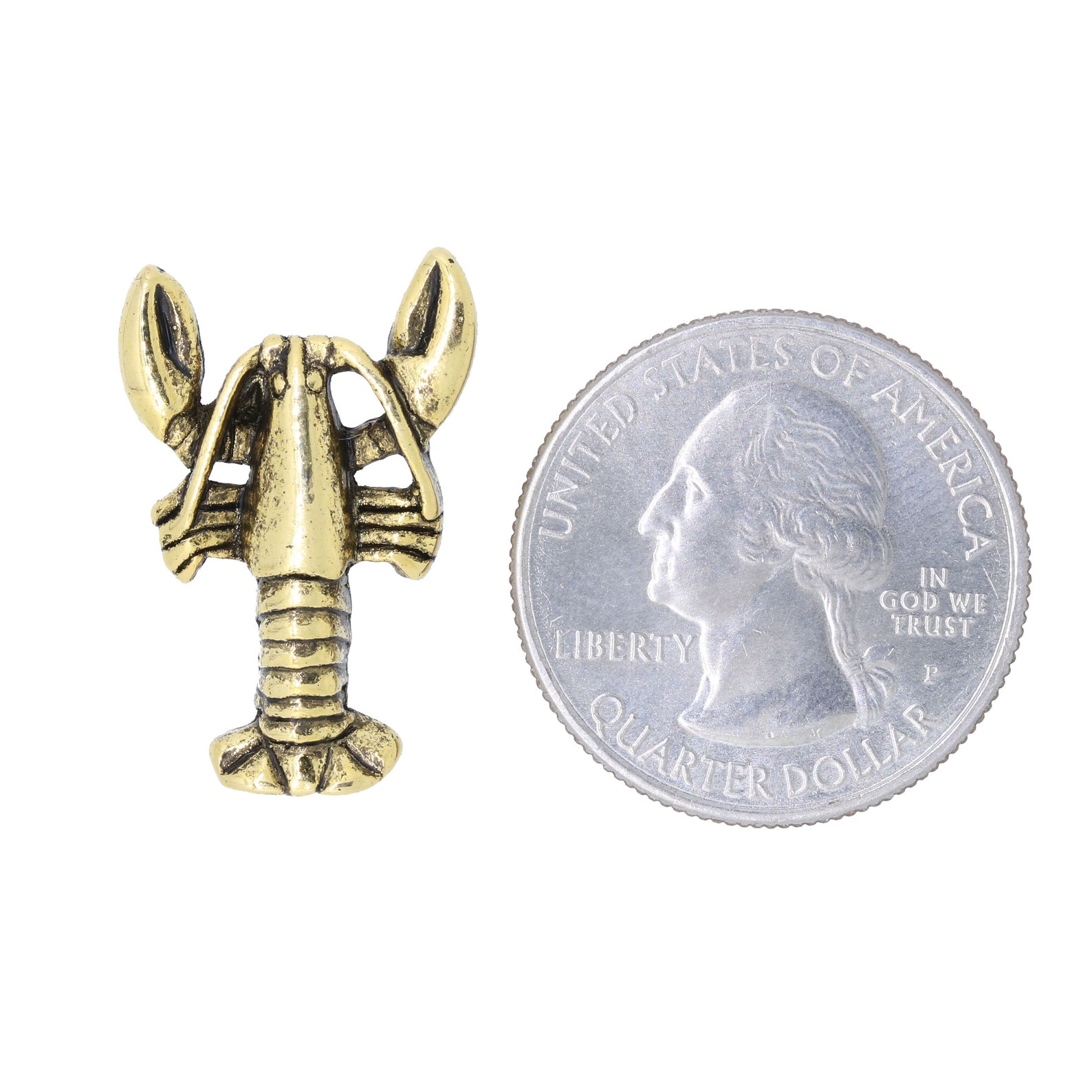 Lobster Gold Dipped Pewter Lapel Pin- CC112G- Marine Crustaceans ...