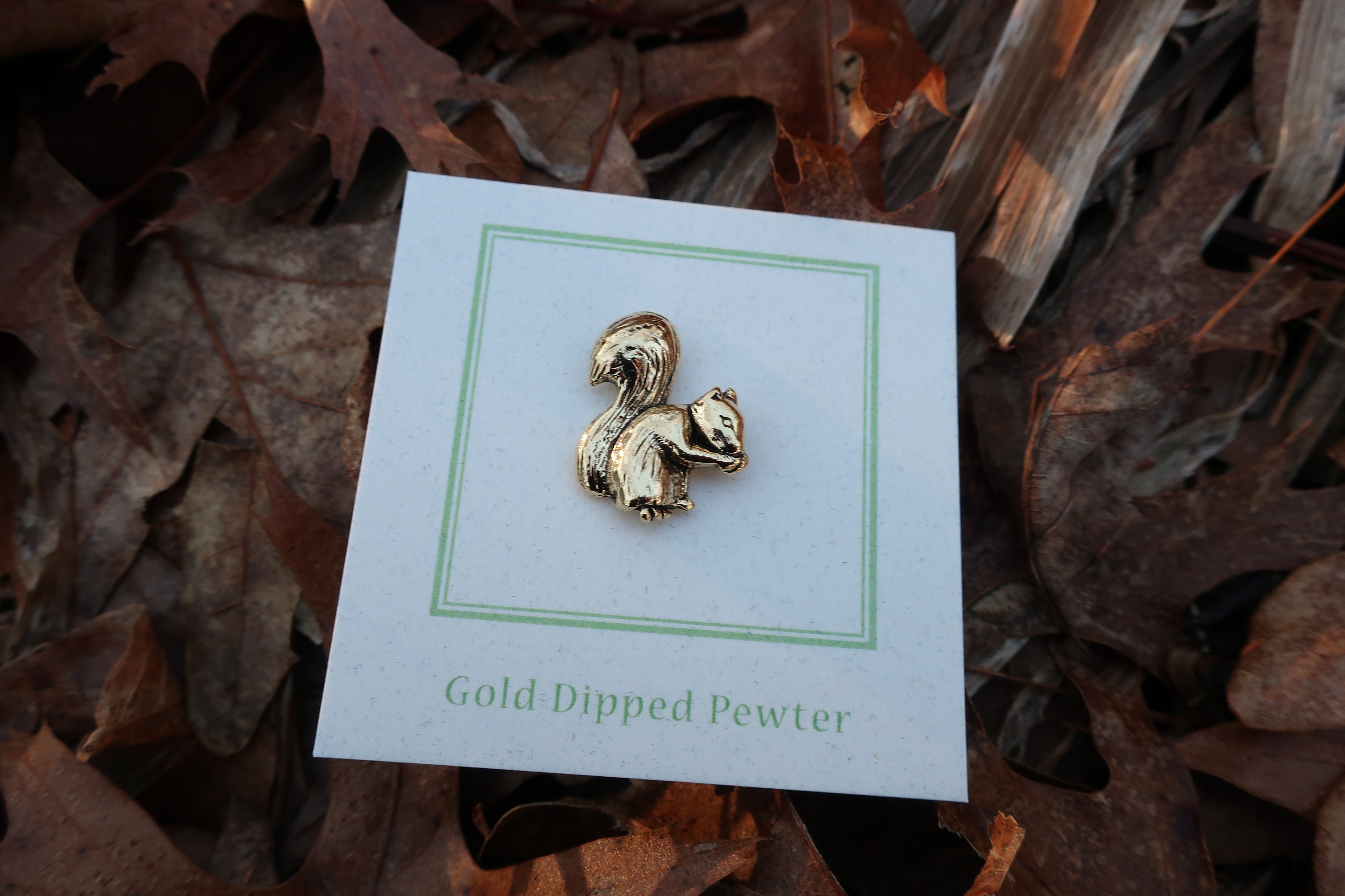 Squirrel Gold Dipped Pewter Lapel Pin CC499G Squirrel | Etsy