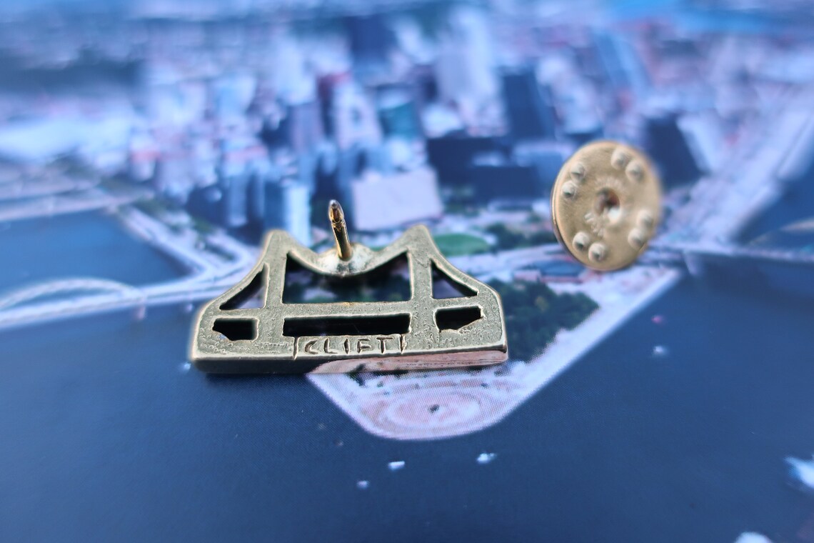 Gold Bridge Lapel Pin CC576G Bridge Engineering and | Etsy