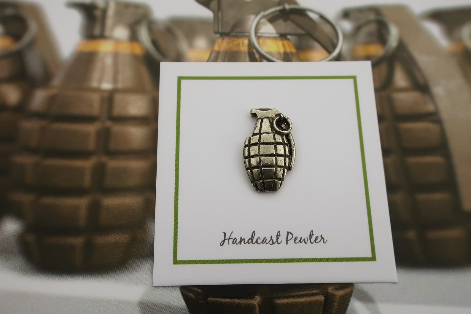 Grenade Pewter Lapel Pin- CC660- Explosives, Weapons, Bombs, War, WWI ...