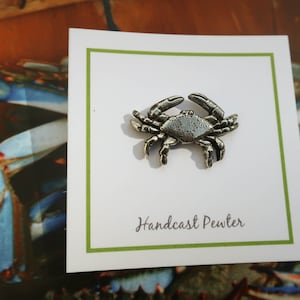 Blue Crab Pewter Lapel Pin- CC707- Shellfish, Fisheries, Crabs, and ...