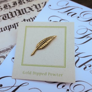 Gold Quill Lapel Pin-cc267g- Writing and Literature Gifts, Literacy ...