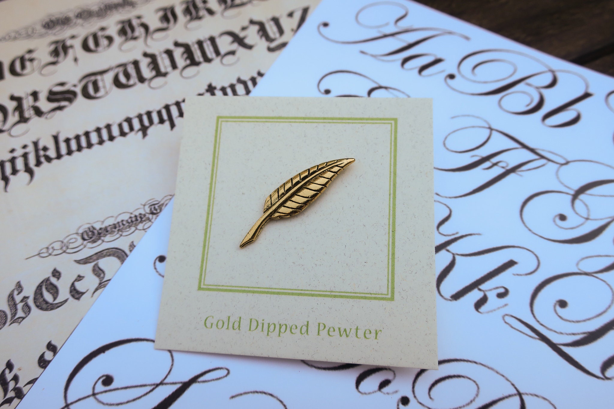 Gold Quill Lapel Pin-cc267g- Writing and Literature Gifts, Literacy ...
