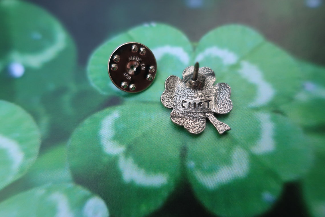 Four Leaf Clover Lapel Pin CC422 Good Luck Charm Luck of | Etsy