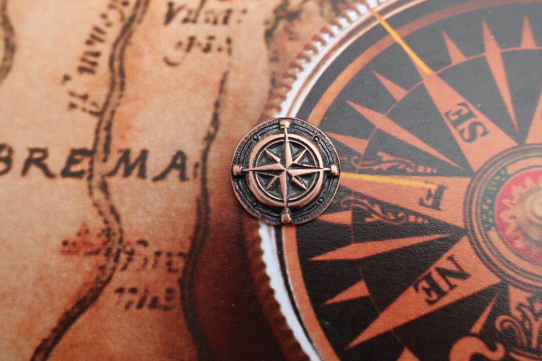 Compass Rose Copper Lapel Pin- CC709C- Compass, Wind of Roses, Cardinal ...