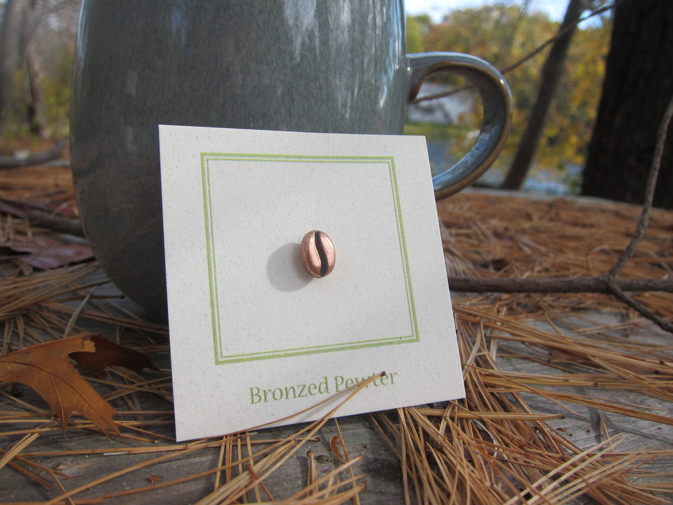 Copper Coffee Bean Lapel Pin- CC244C- Coffee Addict, Coffee Lover ...