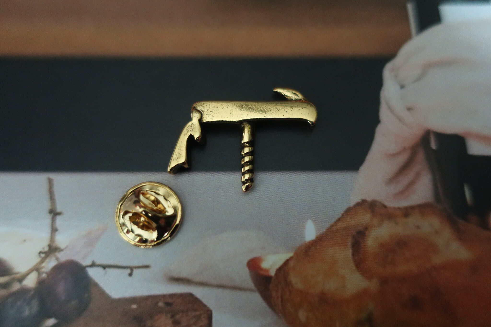 Waiter's Corkscrew Gold Dipped Pewter Lapel Pin CC258G | Etsy