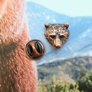 Bear Head Copper Dipped Pewter Lapel Pin- CC542C- Bears, Wildlife, Zoo ...